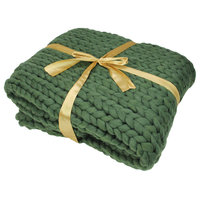 Hunter Green Cable Knit Plush Throw Blanket 60" x 50" - Contemporary ...