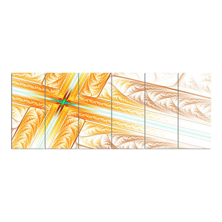 Brown Fractal Cross Design, Multipanel Abstract Art on Canvas, 70"x28 ...
