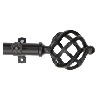 Roman Curtain Rod 13/16" 120-170", Black - Traditional - Curtain Rods ...