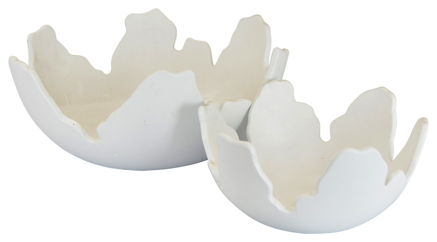 Plutus Brands Planter Set Of 2, White Resin - Contemporary - Indoor ...