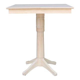 36" x 36" Square Top Pedestal Table - 41.9"H - Transitional - Dining ...