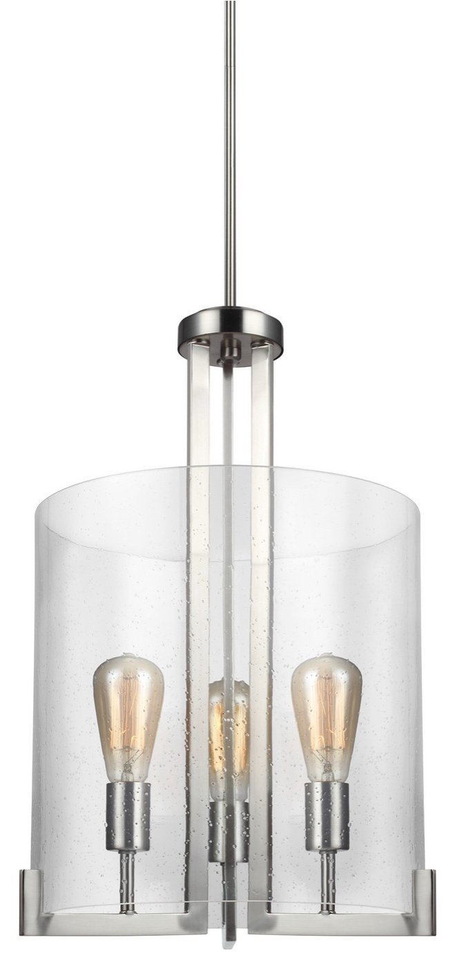 Dawes 3-Light Hall / Foyer Pendant, Brushed Nickel - Transitional ...