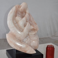 Mother and Child Marble Sculpture mounted on carousel base 12" x 11" x ...