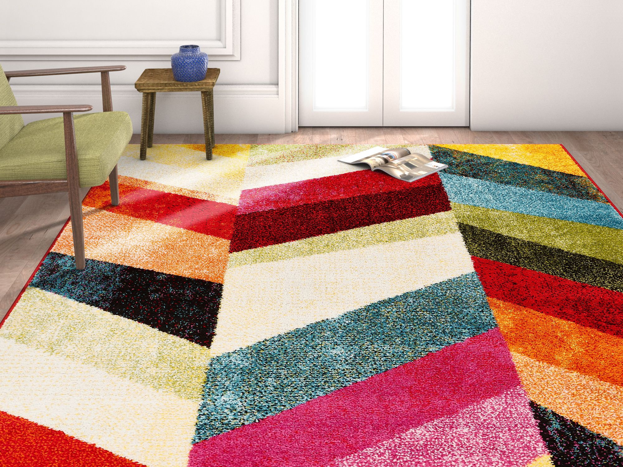Well Woven StarBright Marcy Modern Chevron Multi Area Rug, 3'3'' x 5 ...