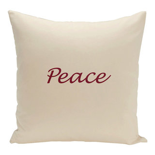 Holiday Brights Collection Peace Pillow, 20" x 20" - Contemporary ...