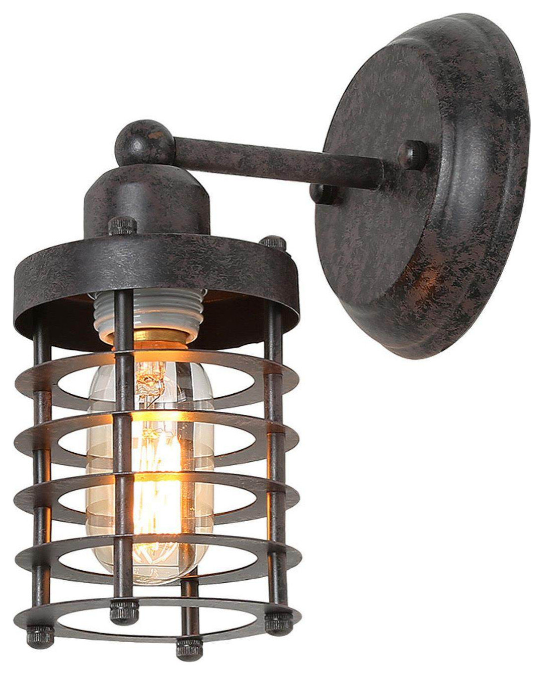 LNC Mini Cage Wall Lights Rust Wall Sconce Industrial Sconces Wall ...