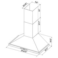 Wall Mount Pyramid Range Hood with LED, 30" - Contemporary - Range ...