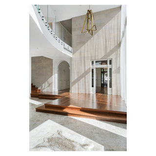 Statement Sandstone and Timber Entrance Hallway in Major Renovation of ...