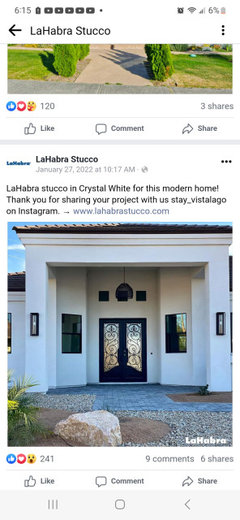 Has anyone seen La Habra stucco in Crystal White?