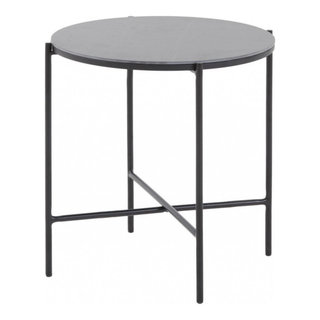 Modern Industrial Black Round Ceramic Side Table - Industrial - Side ...