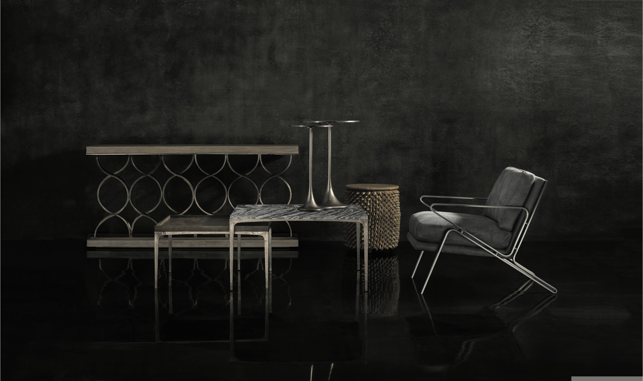 Bernhardt Interiors Strata Marble Cocktail Table - Industrial - Coffee ...