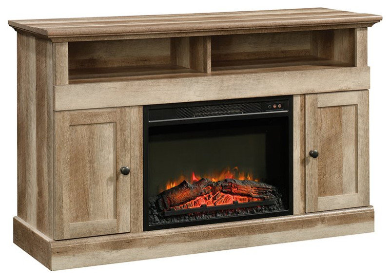 Pemberly Row Wood Fireplace TV Stand for TVs up to 60" in Lintel Oak ...