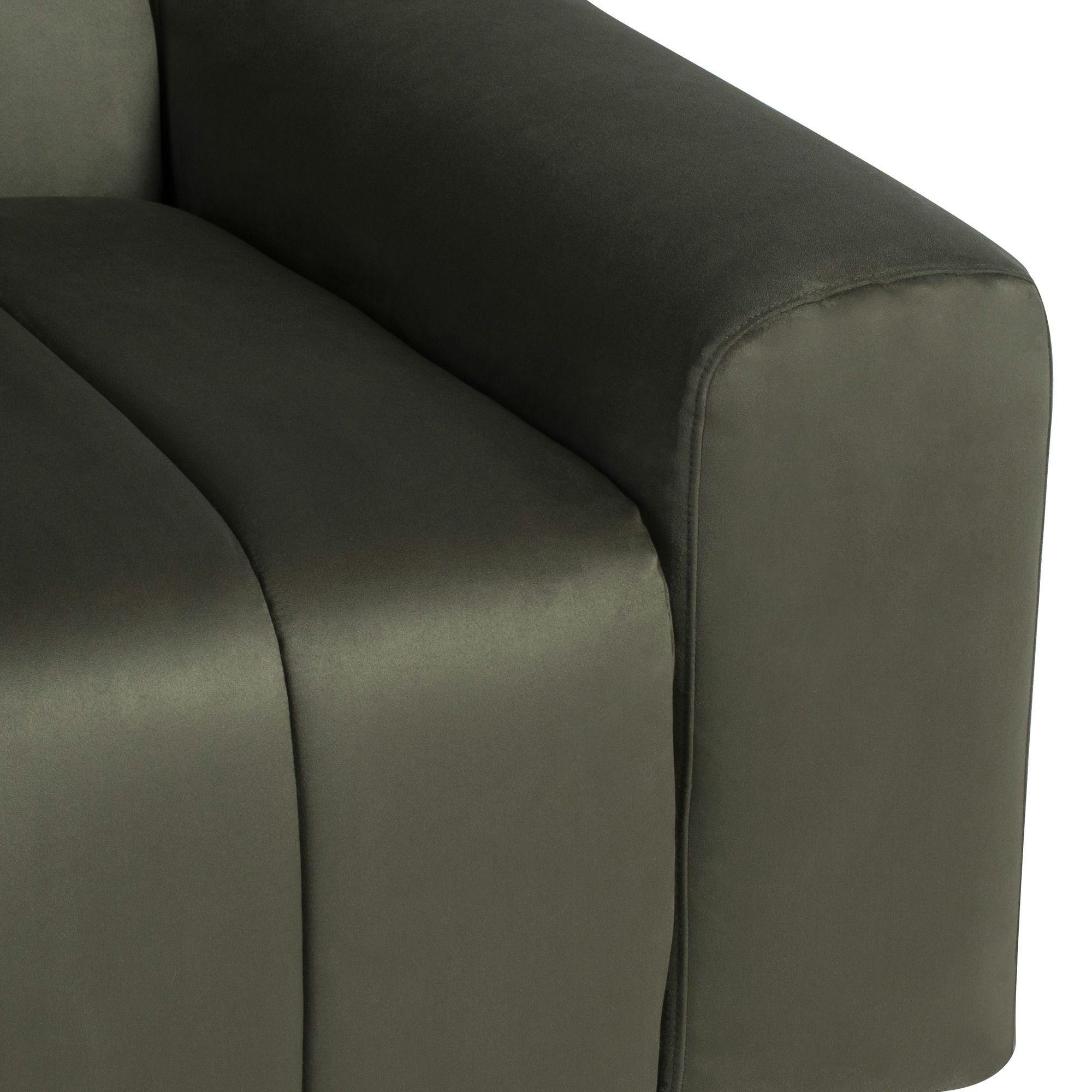 Coraline Sage Microsuede Fabric Triple Seat Sofa - Contemporary - Sofas ...