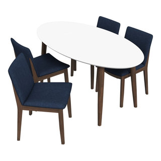 Kyro Modern Solid Wood Walnut Dining Room & Kitchen Table Set for 4 ...