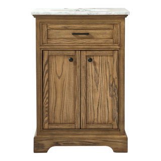 Amber Single Bathroom Vanity, Blue, 24" - Transitional - Bathroom ...