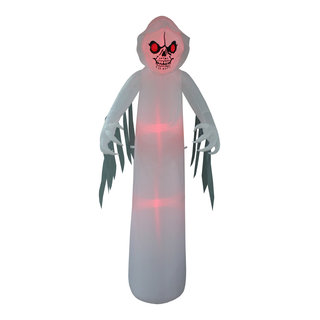 Halloween Inflatable White Ghost With Color Change LEDs, 8' Tall ...
