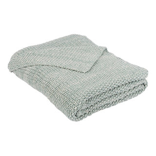 Safavieh Liliana Knit Throw Dull Blue/Natural 50" X 60", 50"x60 ...