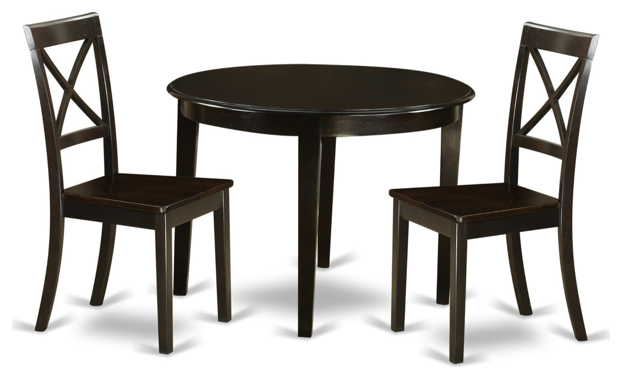 3-Piece Small Kitchen Table/ Chairs Set, Round Table, 2 Dinette Chairs ...