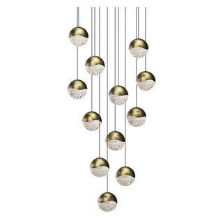 Grapes 12-Light Round LED Pendant, Brass, Large - Contemporary ...