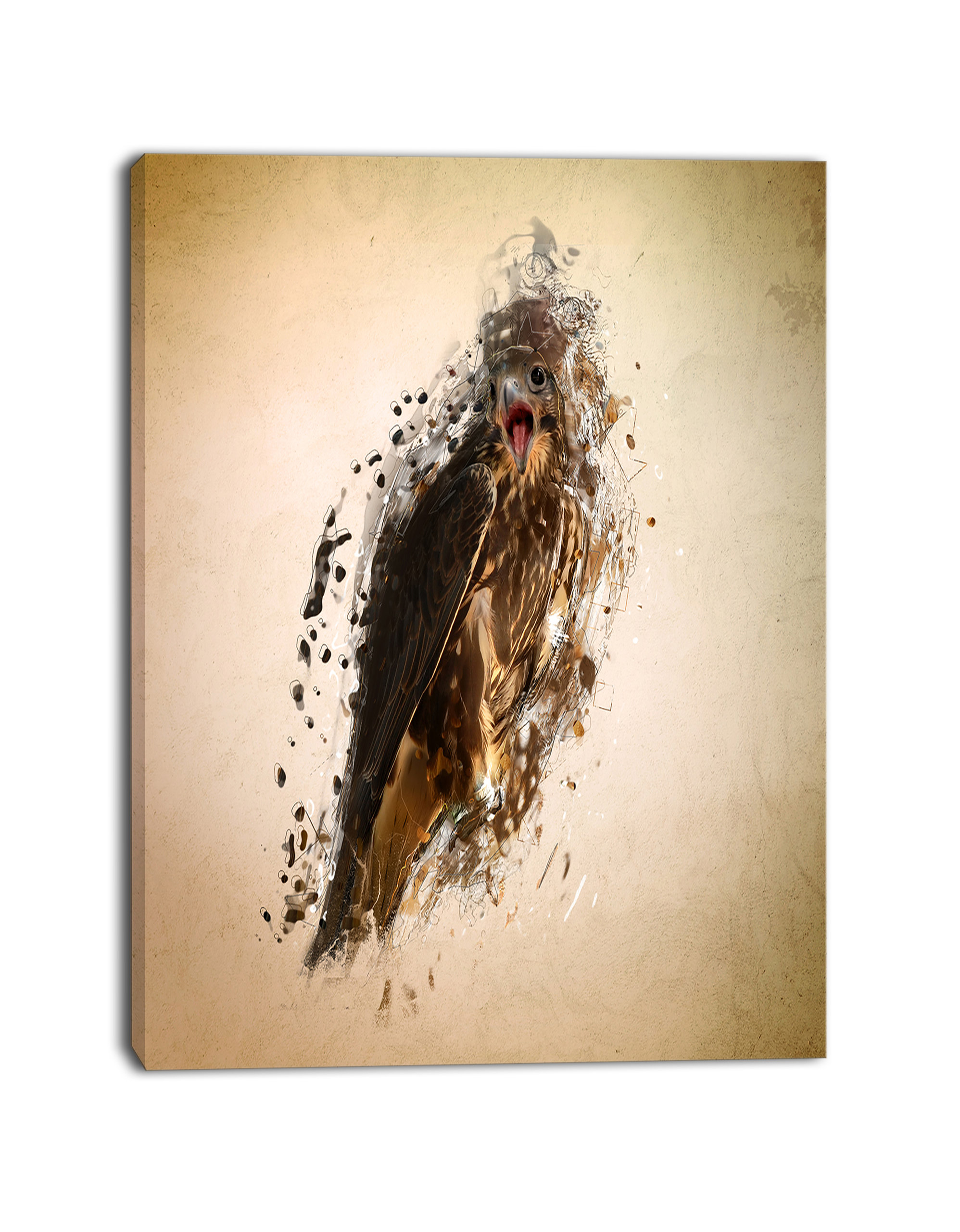 Abstract Falcon in Flight, Animal Canvas Wall Art, 12"x20 ...
