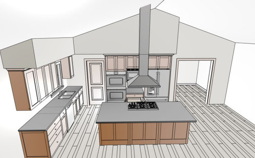 Island hood under a 4:12 vaulted ceiling: how to mount | Houzz Forum