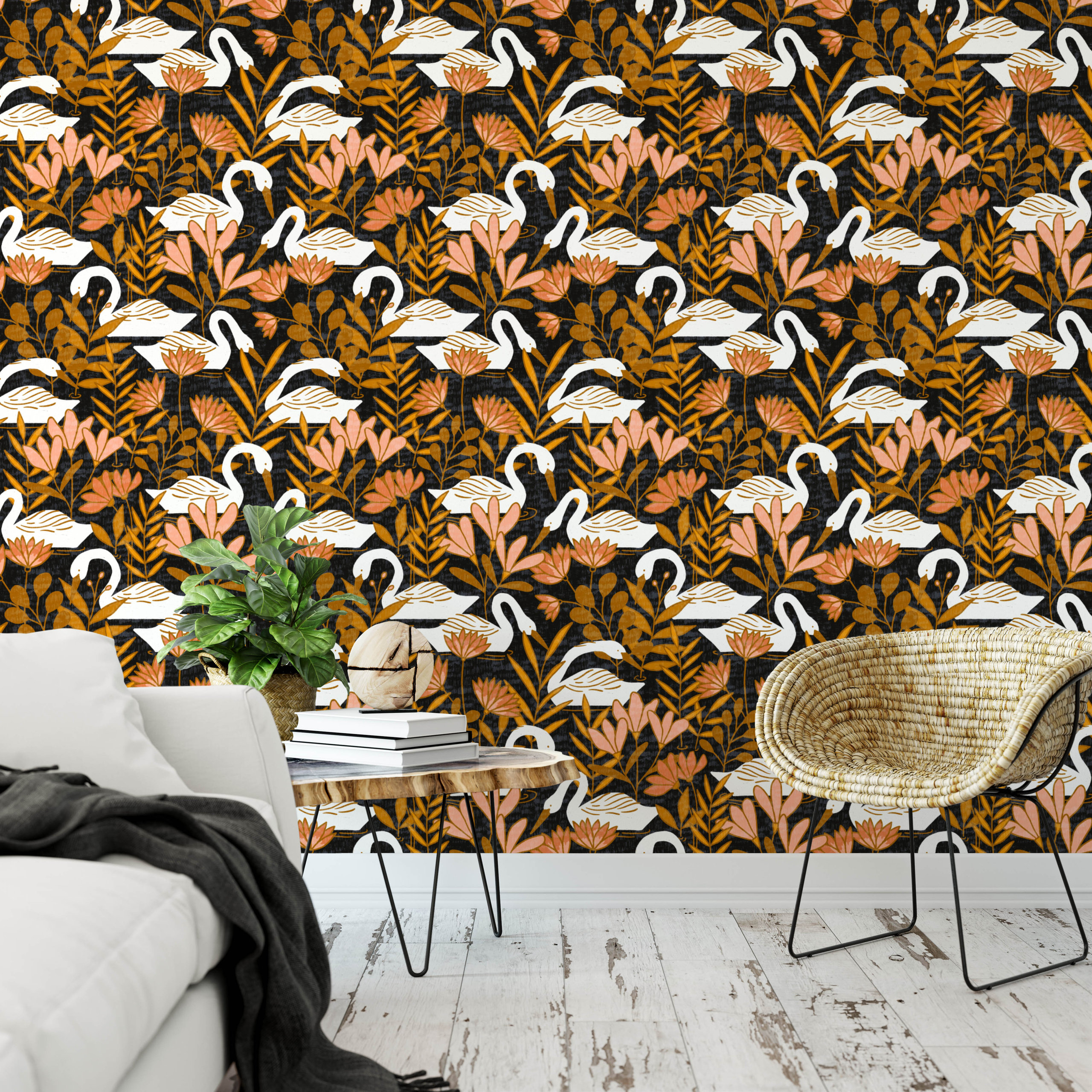 Odette Dark Wallpaper by Amy MacCready, Sample 12"x8" - Contemporary ...