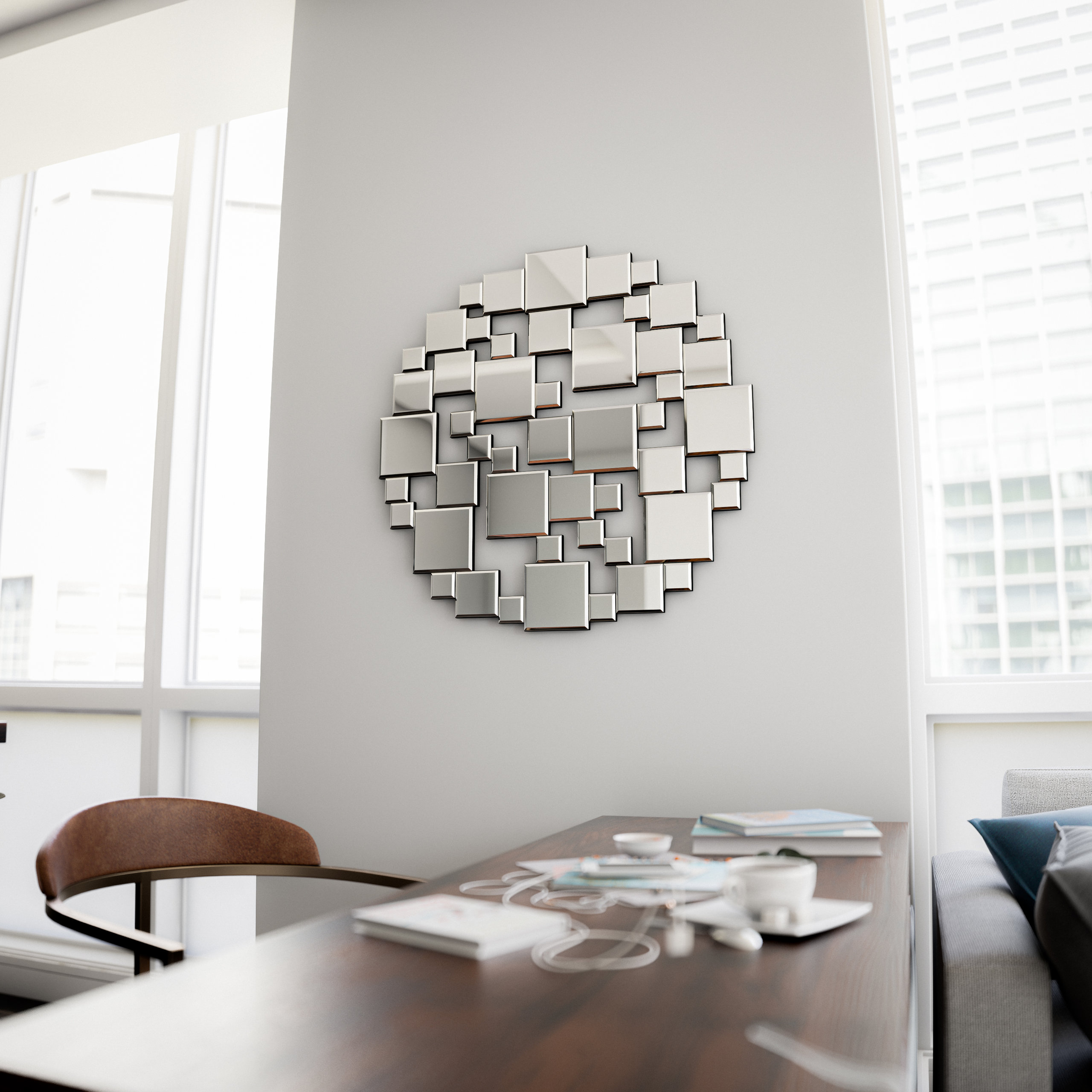 Galaxy Wall Mirror, Chromatic, Casual, 32" Height, 32" Width ...