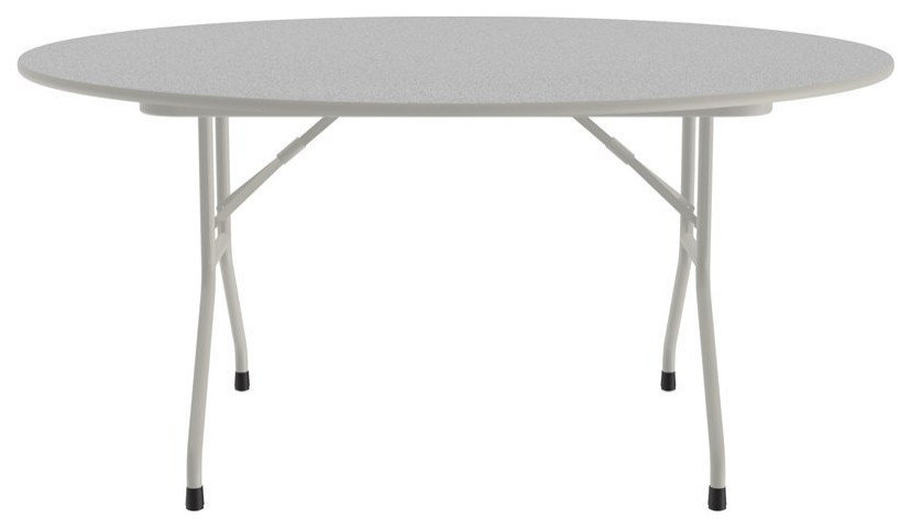 Correll 60"W x 60"D Melamine Top Folding Table in Gray Granite ...
