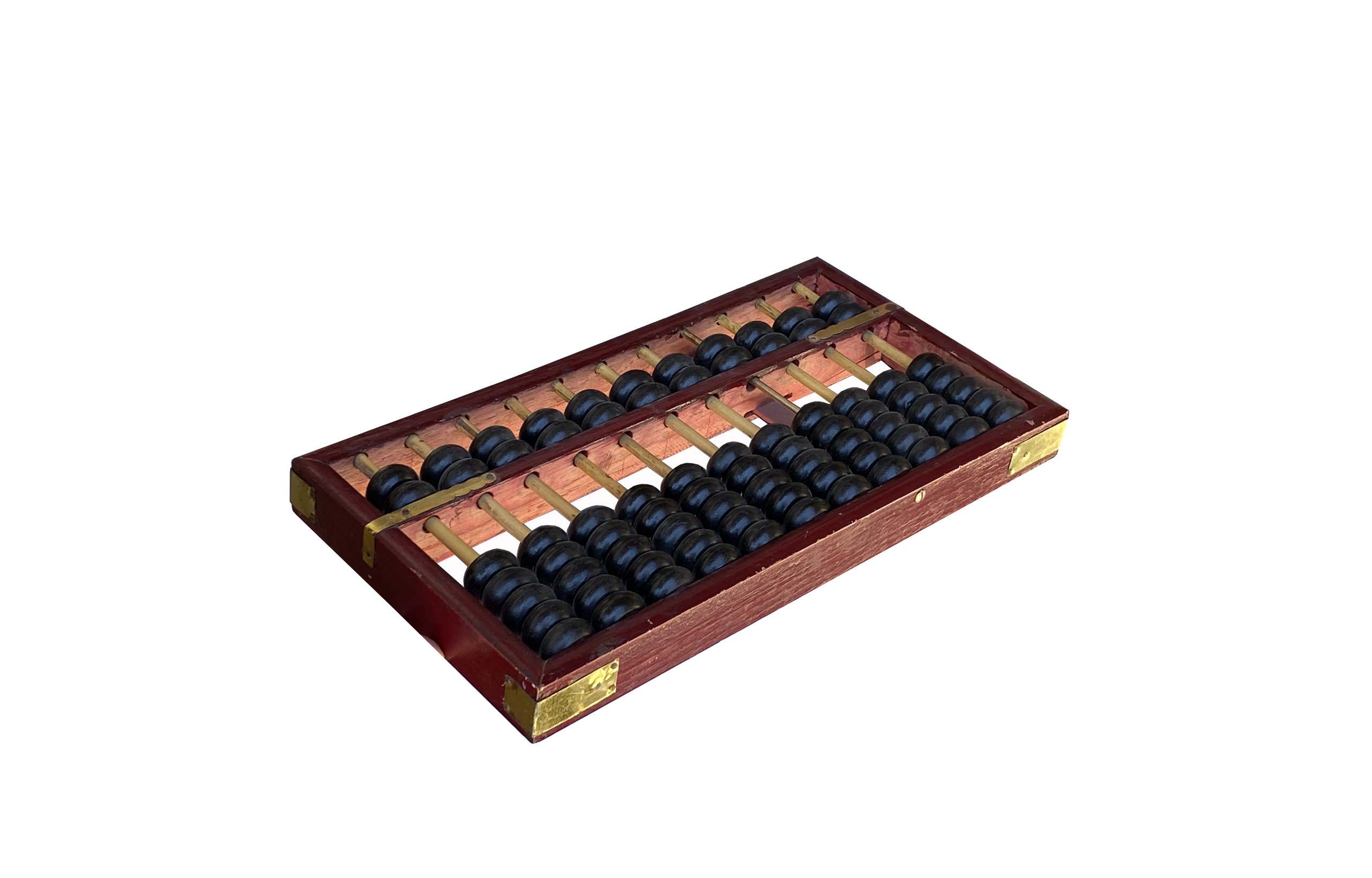 Chinese Red Brown Stain Wood Abacus Fengshui Paperweight Display ...