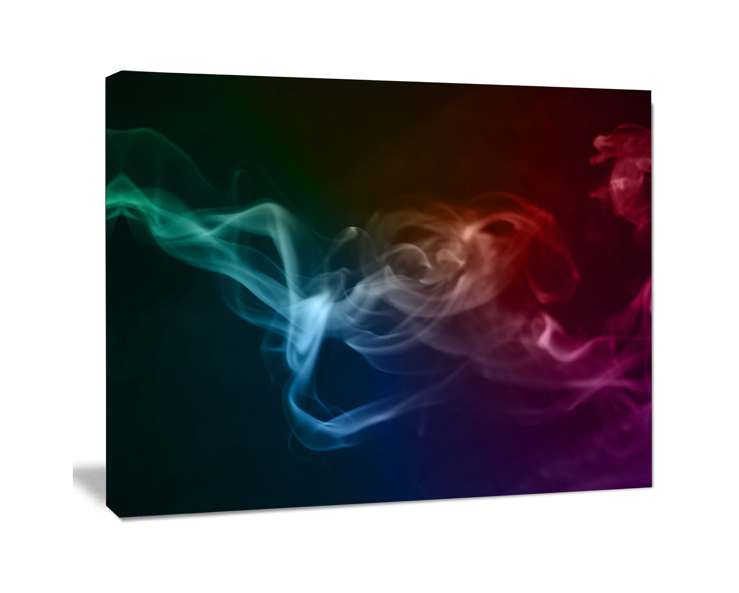 Abstract Fractal Smoke Waves, Large Abstract Canvas Wall Art, 20"x12 ...