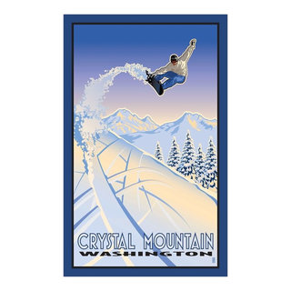 Paul Leighton Crystal Mountain Washington Snowboarder Art Print, 24"x36 ...