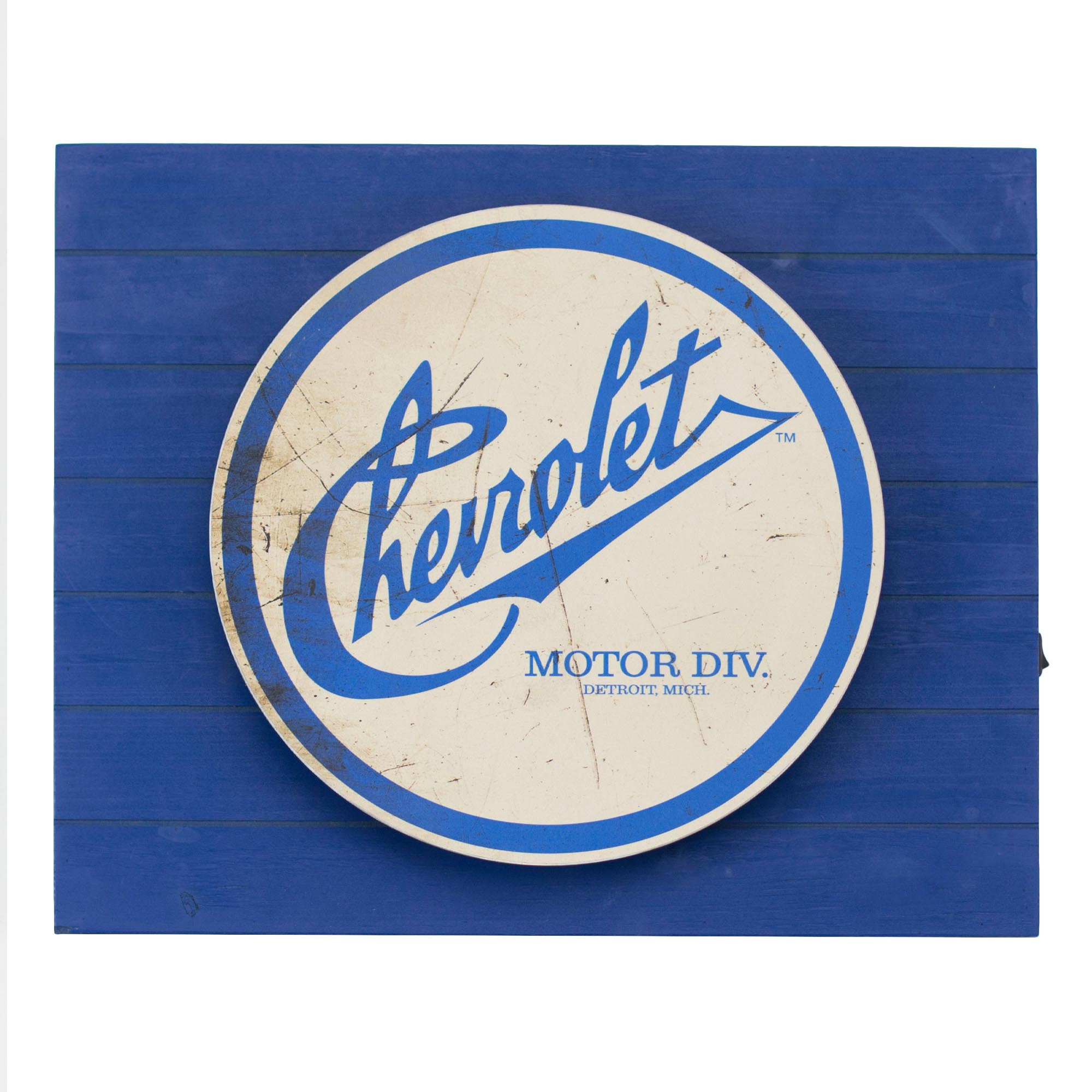 American Art Decor Vintage Chevrolet Motors Metal Backlit LED Sign, 15 ...