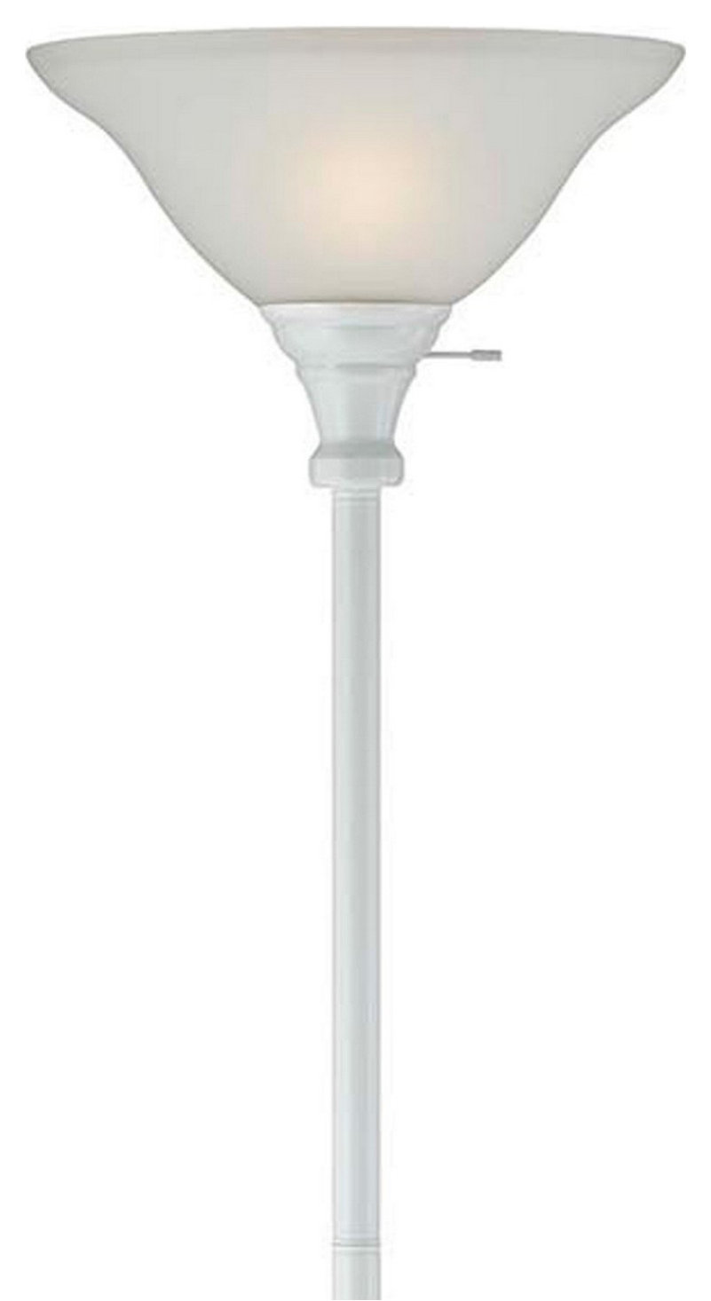 3 Way Torchiere Floor Lamp with Frosted Glass shade and Stable Base ...