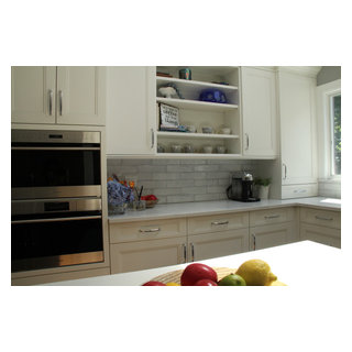 Blue and White Kitchen With Natural Light - Modern - Kitchen - New York ...