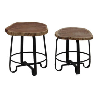 Lena Accent Tables/Stools Set Of 2 - Rustic - Side Tables And End ...