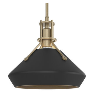 Henry with Chamfer Pendant, Soft Gold, Black Accents - Transitional ...