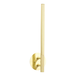 Direct Wire Slim-Line LED Wall Sconce, Antique Brass With Metal ...