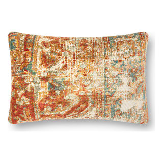 Rust Rug Pattern Indoor/Outdoor Accent Pillow, 13"x21" - Mediterranean ...