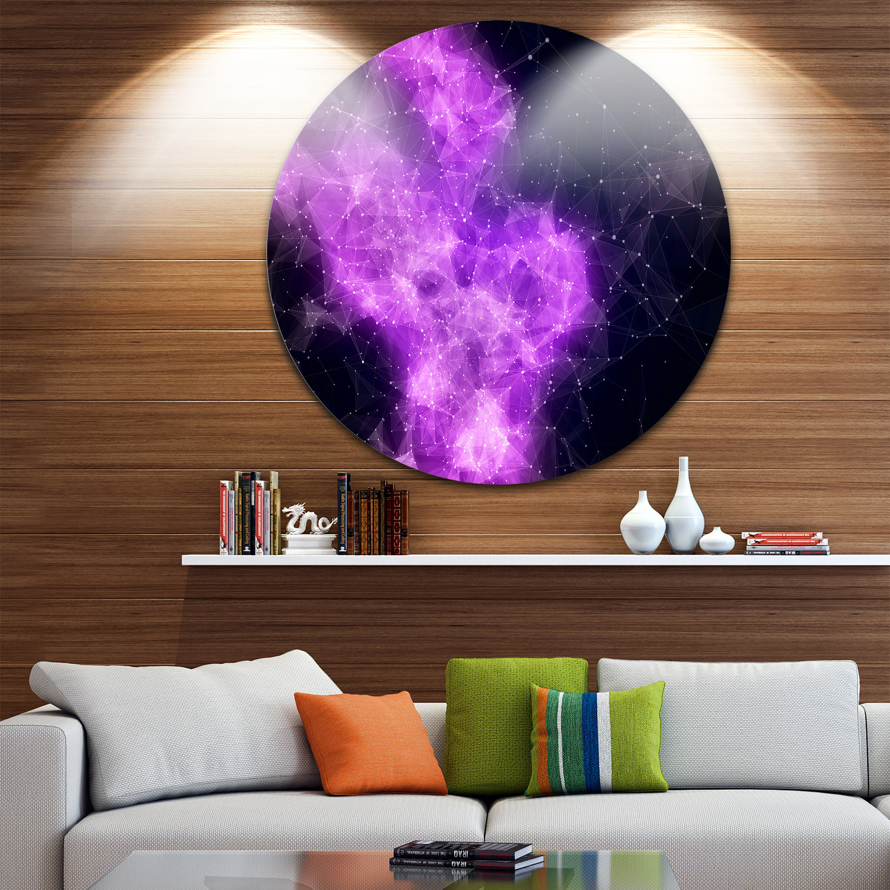 Fractal Violet Nebula, Abstract Art Round Wall Art, Disc of 11 inch ...