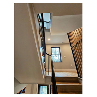 115_Stunning Continuous Rail System on 3 Story Floating Stairs ...