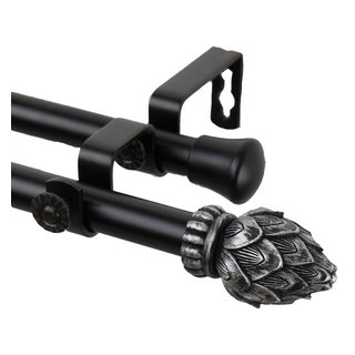 Bud Double Curtain Rod, 28-48" - Asian - Curtain Rods - by Rod Desyne ...