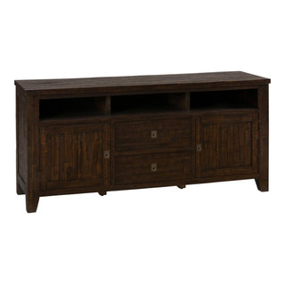 Kona Grove Distressed Rustic Solid Acacia 70" Media Unit - Rustic ...