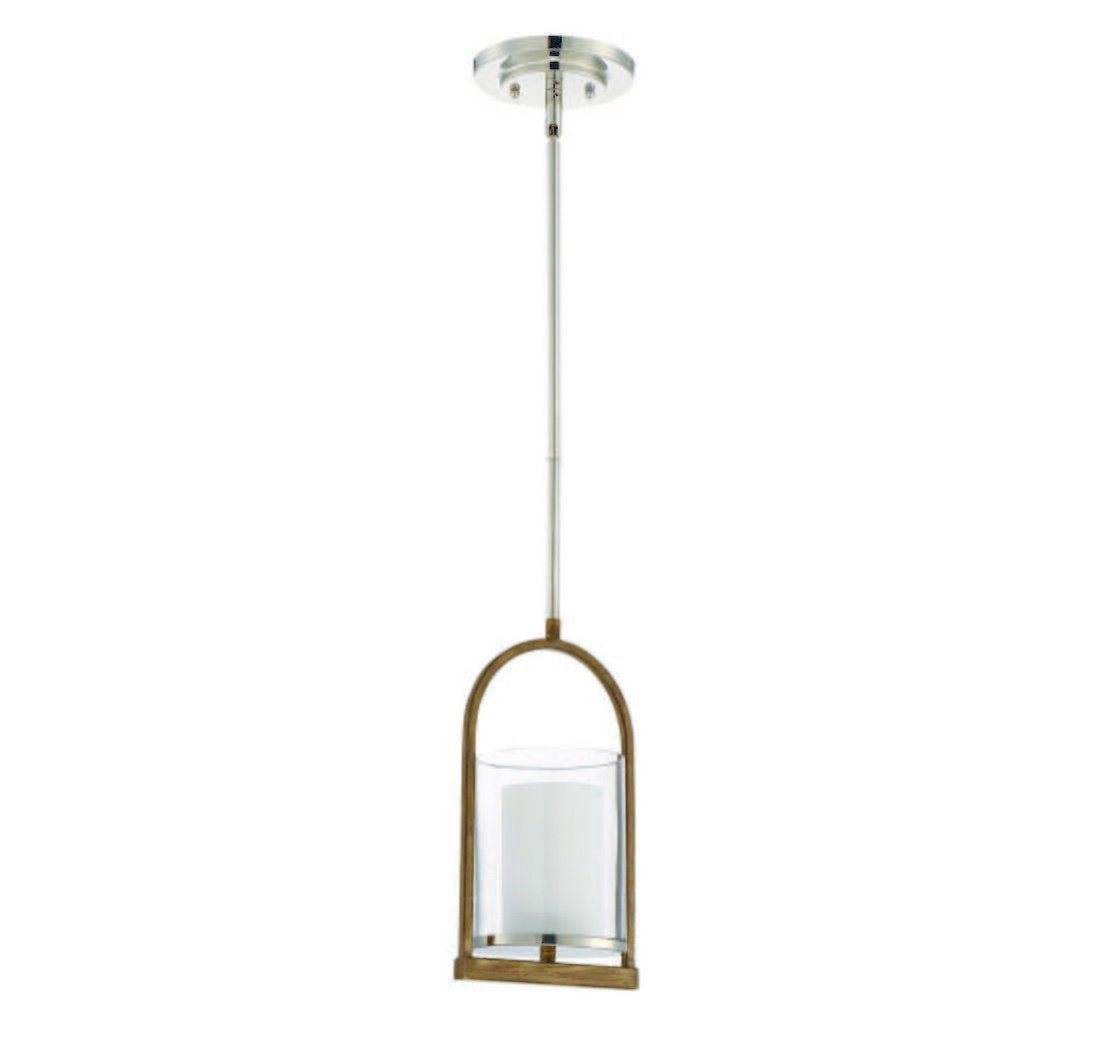Lark 7" Pendant Light in Polished Nickel with Whiskey Barrel, 7.000 ...