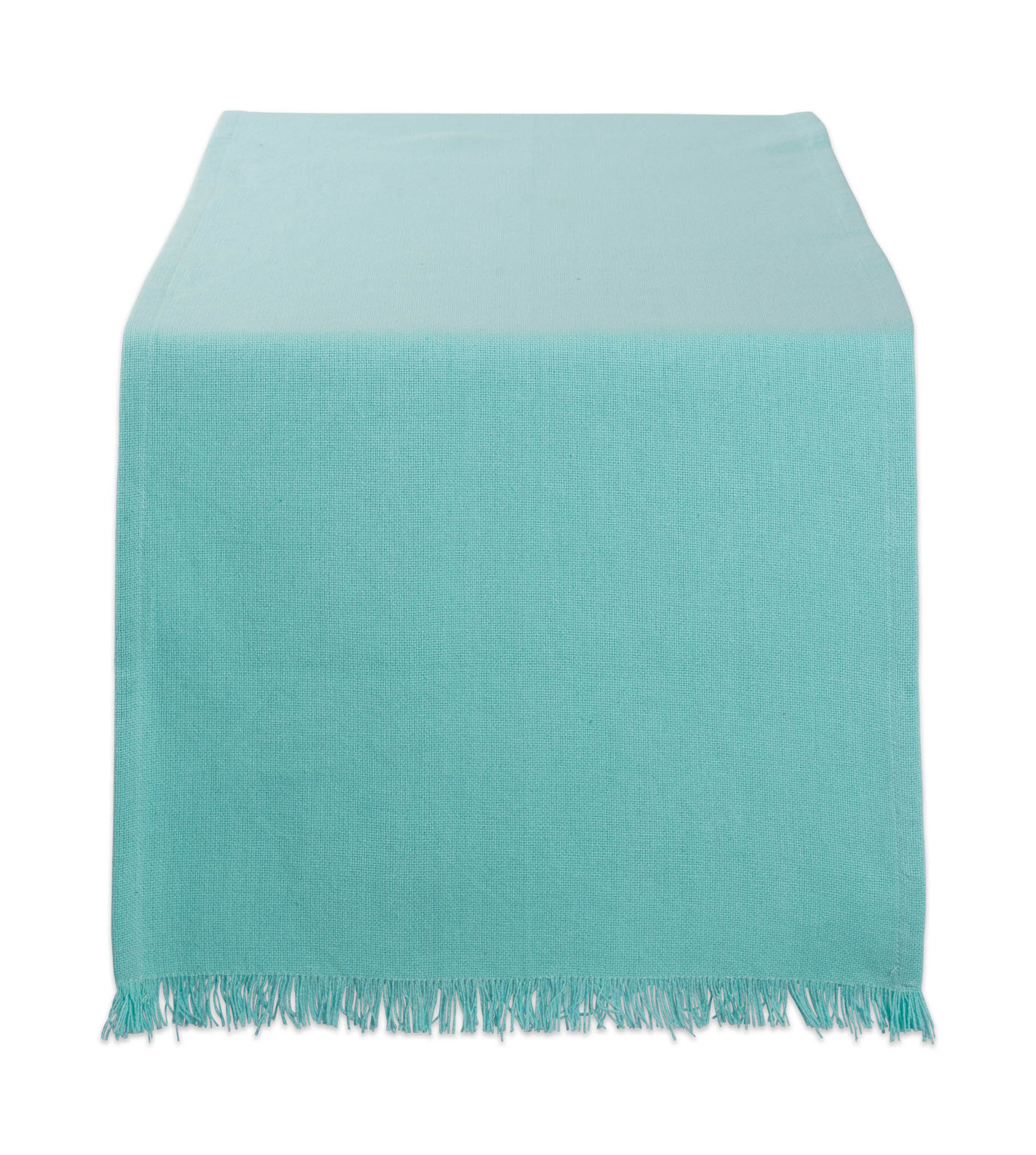 DII Solid Aqua Heavyweight Fringed Table Runner - Contemporary - Table ...