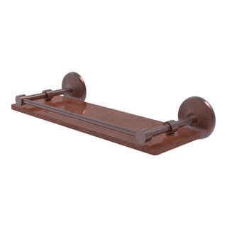 Monte Carlo Collection 16"Solid IPE Ironwood Shelf With Gallery Rail ...