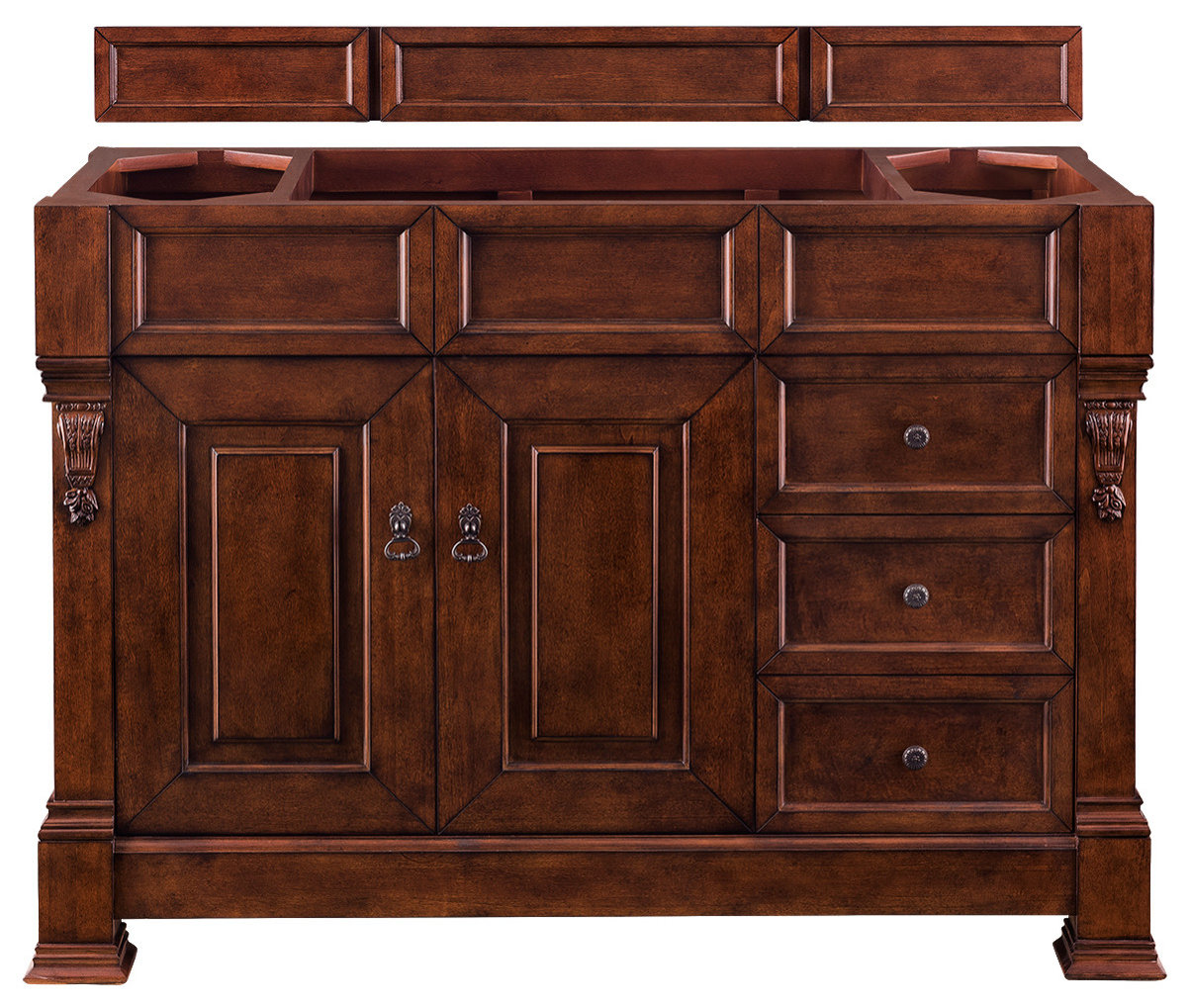 Brookfield 48" Warm Cherry Vanity, Arctic Fall Solid Surface Top ...