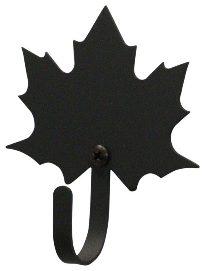 Wrought Iron Small Maple Leaf Decorative Wall Hook - Contemporary ...
