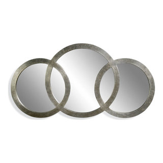 Libra 3 Ring Mirror in Silver Leaf Wood Frame - Transitional - Wall ...