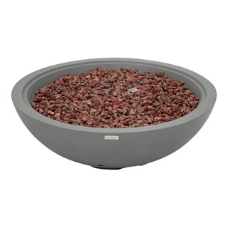Rose Bowl Round Light Grey Concrete 48" Propane Fire Bowl ...