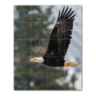 Bird Ceramic Tile Wall Mural HZ500182, 48" Wide x 60" High - Rustic ...